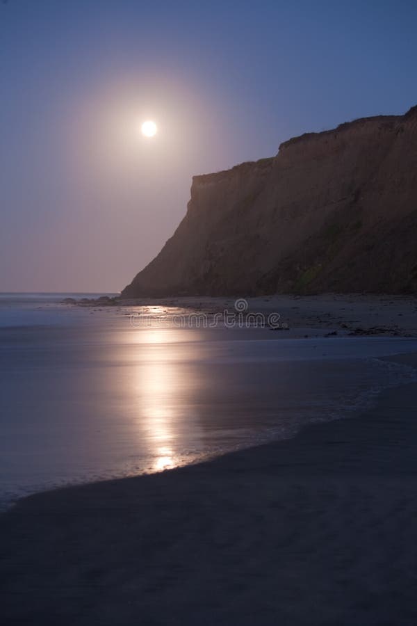 Half Moon Bay at Moonset stock photo. Image of moonlight - 23334858