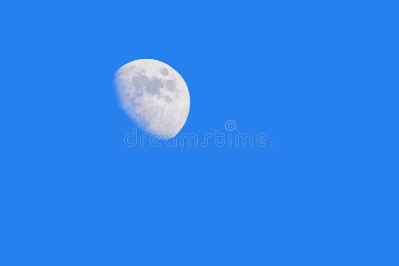 Half Moon and Blue Sky without Clouds Stock Image - Image of moonlight ...