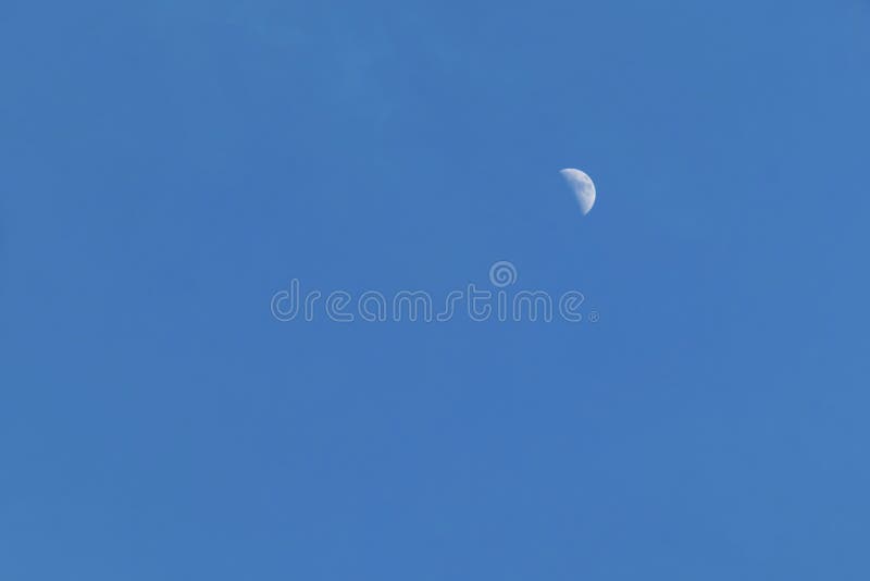 Half moon at the blue sky stock photo. Image of nature - 171329010