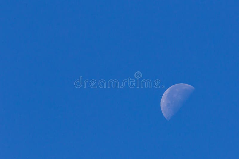 Half Moon in blue sky stock image. Image of moonshine - 55248771