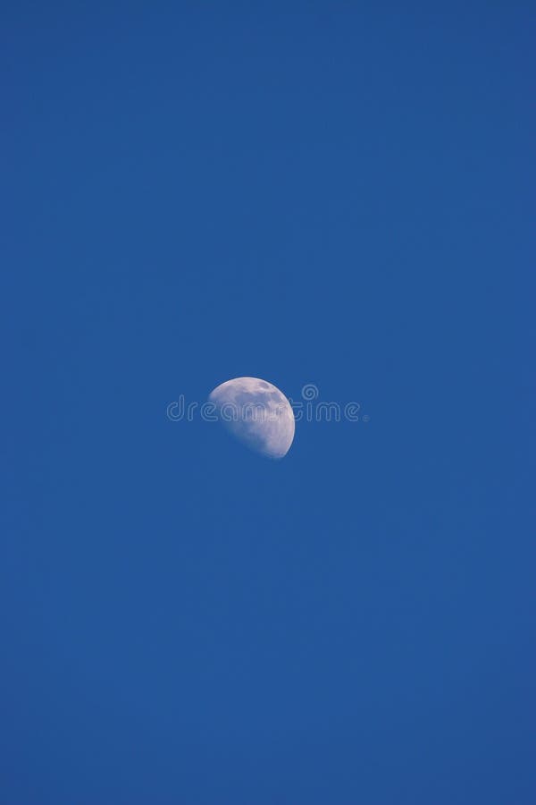 A Half Moon with the Blue Sky, the Nature Theme Stock Photo - Image of ...