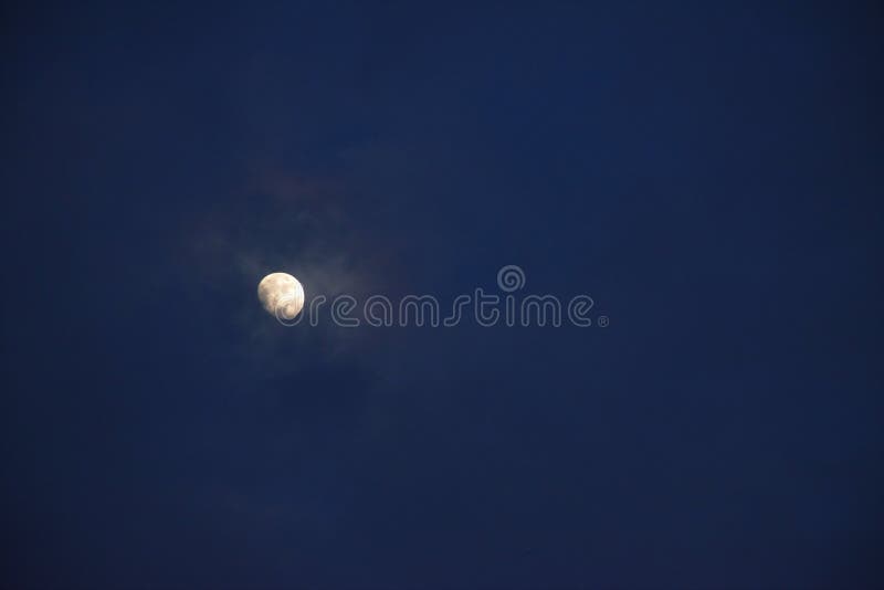 Half Moon Cover by Spreading Cloud in Night Stock Image - Image of ...
