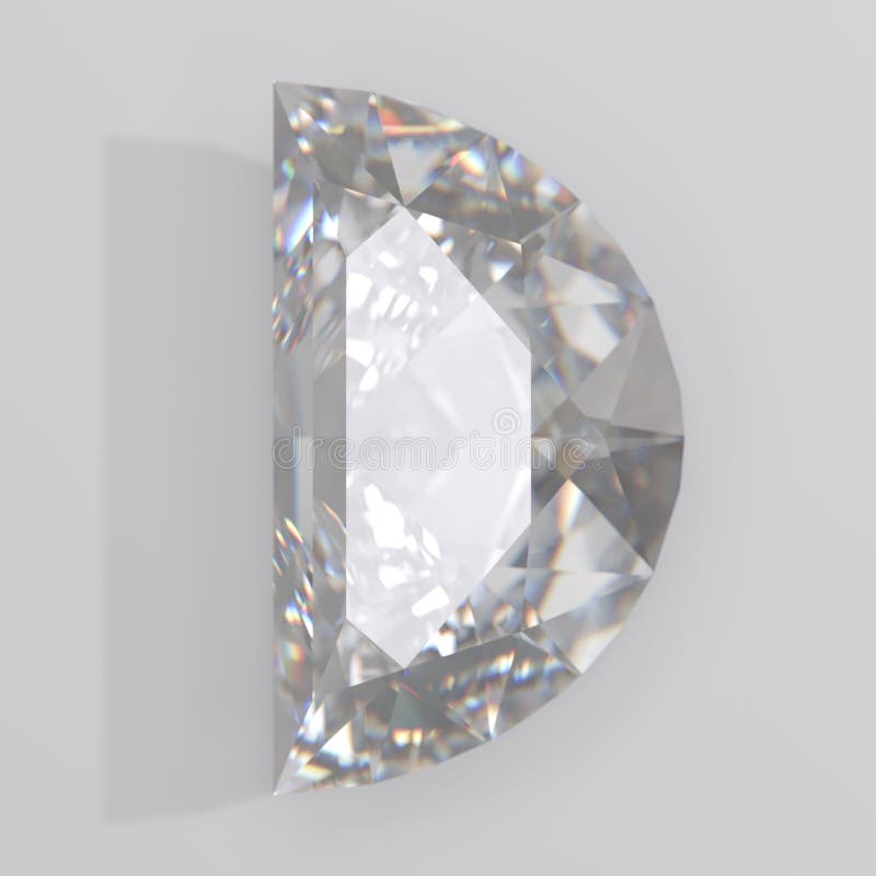 Half Moon Cut Diamond Top View Stock Photo - Image of color, carat ...