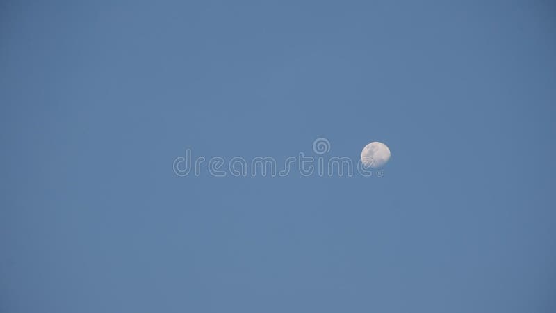 Half Moon Floating on Blue Sky in Twilight Background Stock Video ...