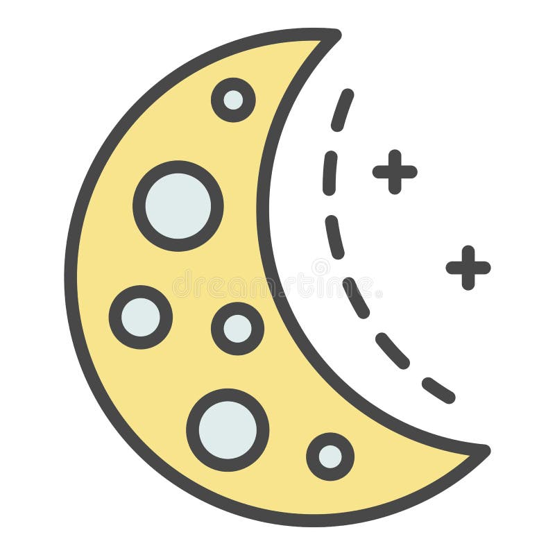 Half Moon Icon Color Outline Vector Stock Vector - Illustration of ...