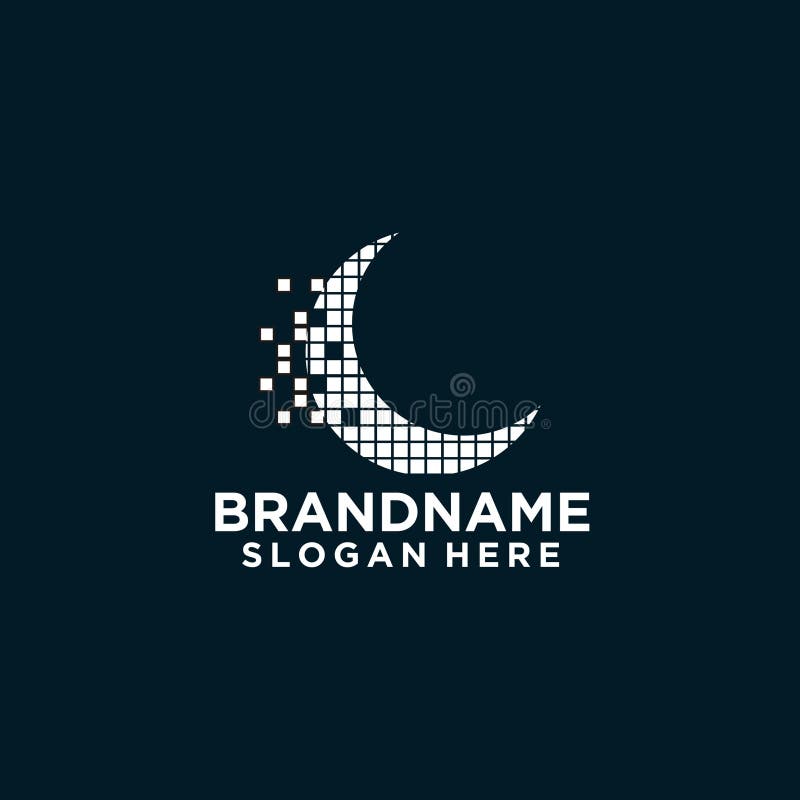 Half moon logo design stock vector. Illustration of design - 121685291