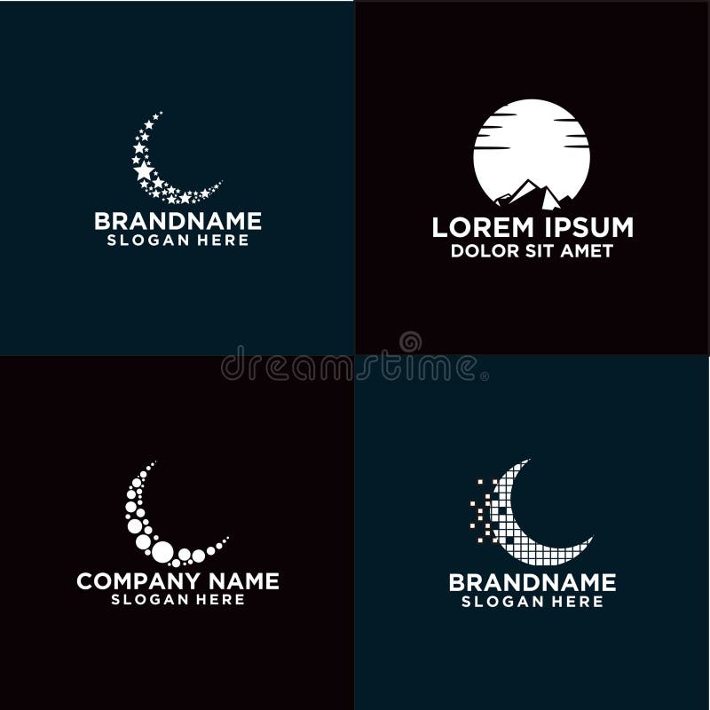 Half Moon Logo Design Inspiration with Eps and Jpeg File Stock Vector ...