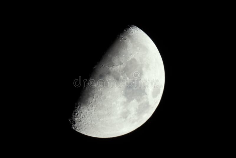 Half Moon in the Middle of Its Way Stock Photo - Image of glow ...