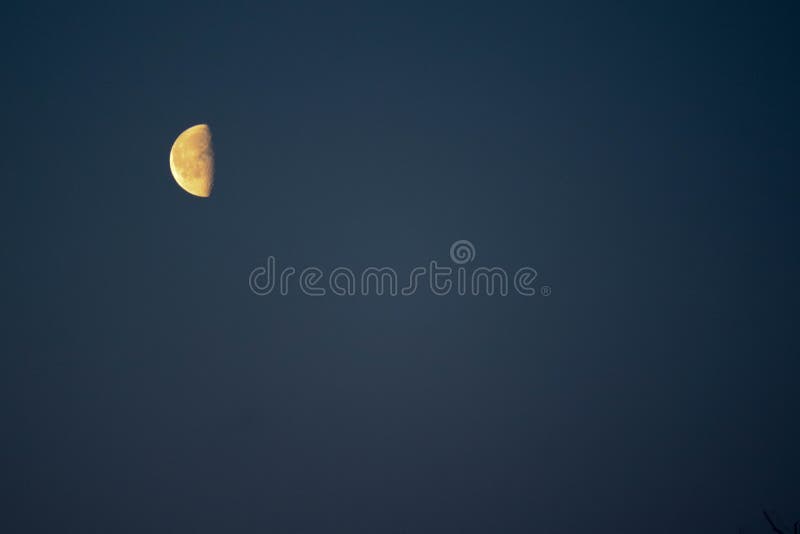 Half a Moon in the Morning Sky Stock Photo - Image of beautiful, round ...