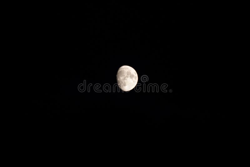 Half Moon at Night in Dark Sky Stock Image - Image of moonlight, text ...