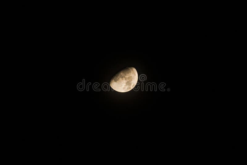 Half Moon in the Night Sky stock image. Image of right - 288578091