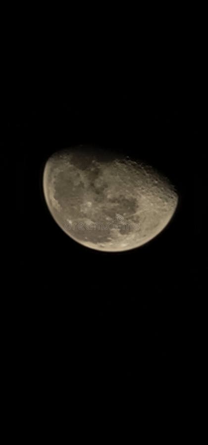 Half Moon at Night Sky Space Stock Image - Image of crescent, moonlight ...