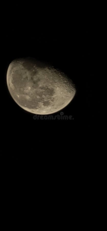 Half Moon at Night Sky Space Stock Photo - Image of monochrome ...