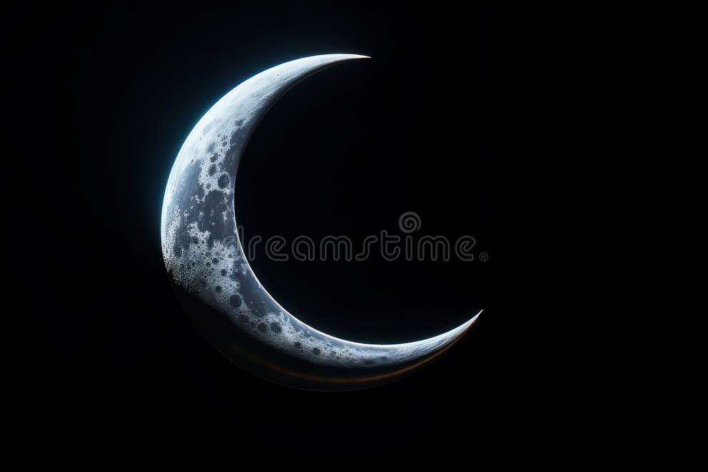 Half a Moon in the Night Sky with Stars Stock Photo - Image of black ...