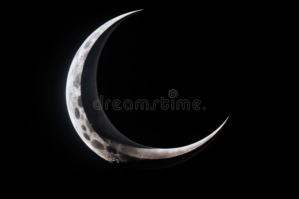 Half a Moon in the Night Sky with Stars Stock Image - Image of bright ...