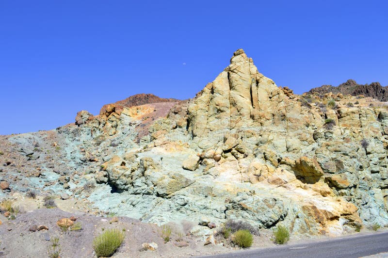 Half Moon Over Mount Teide National Park Stock Photo - Image of europe ...