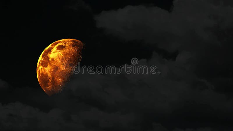 Big Gray Moon in the Night Sky Stock Footage - Video of night, slowly ...