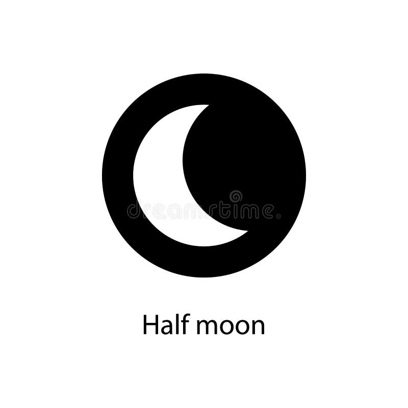 Half-moon in Round Icon. Element of Minimalistic Icon for Mobile ...