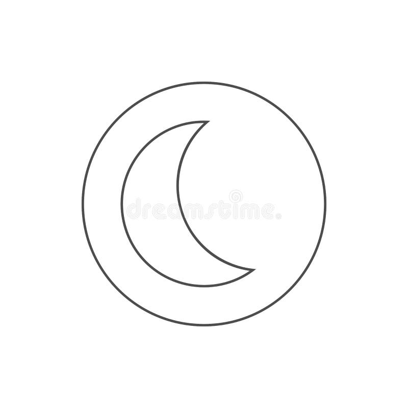 Half-moon in Round Icon. Element of Web for Mobile Concept and Web Apps ...