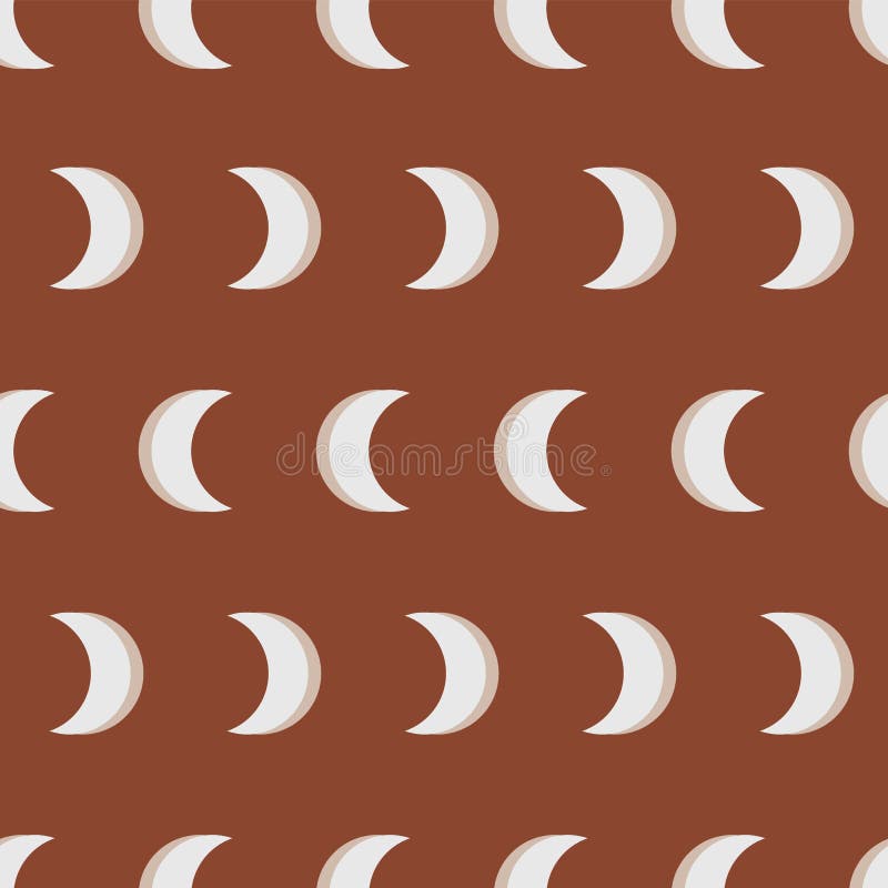 Half Moon Seamless Pattern. Modern Background with Bohemian Elements ...