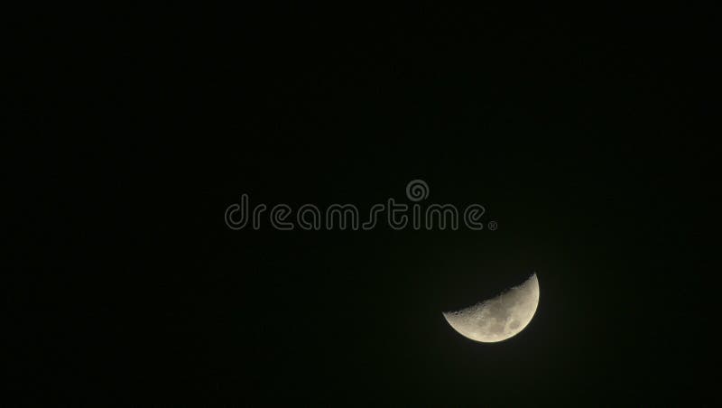 Moon Shining on Half-moon Night from India. Stock Image - Image of moon ...
