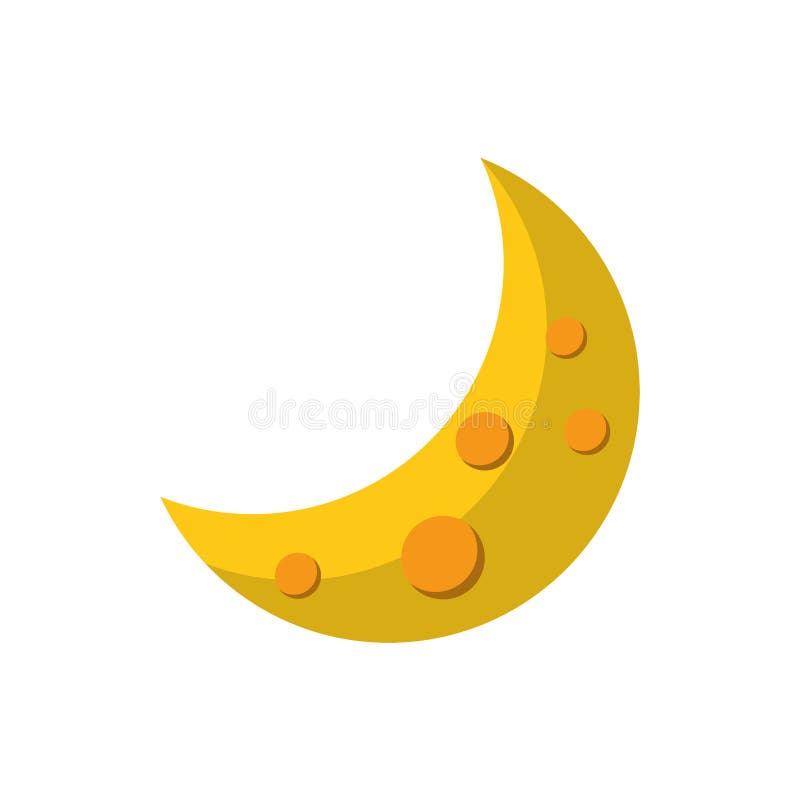 Half Moon Star Astrology Flat Icon Image Stock Vector - Illustration of ...
