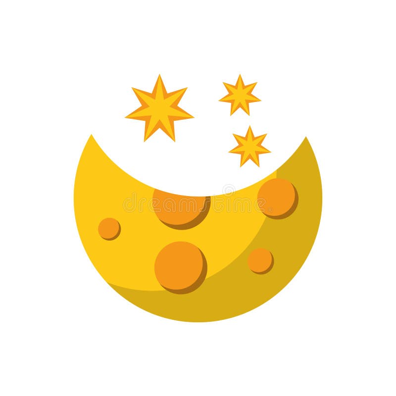 Half Moon Stars Astrology Flat Icon Image Stock Vector - Illustration ...