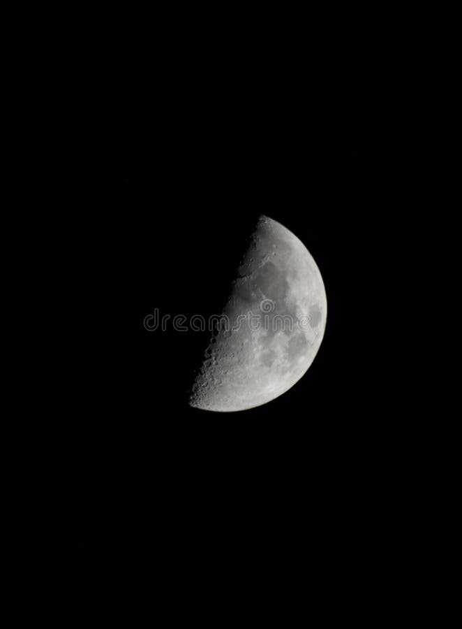 Half moon stock image. Image of space, night, astronomy - 68162917