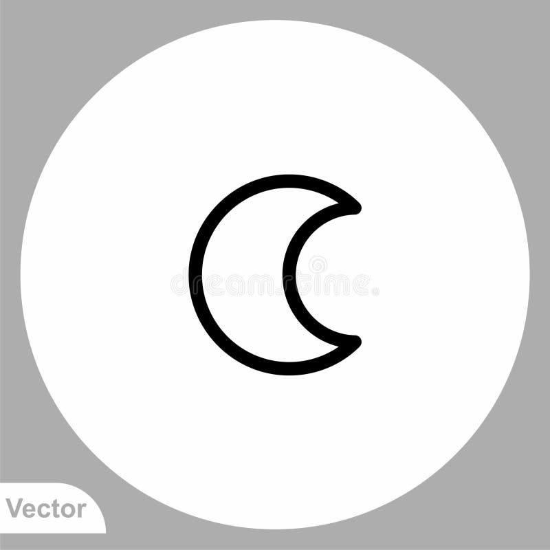 Half Moon Vector Icon Sign Symbol Stock Vector - Illustration of ...