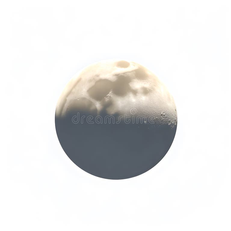 Half Moon on a White Background 3d Render Illustration Stock ...