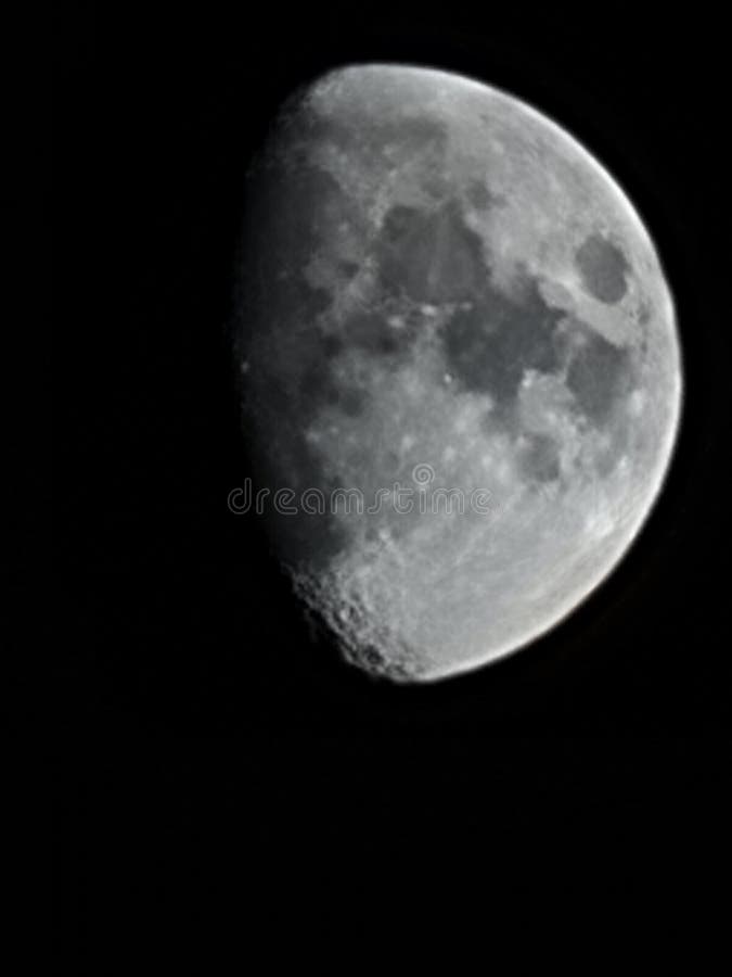 Half moon 100x zoom stock image. Image of midnight, astronomy - 239601019