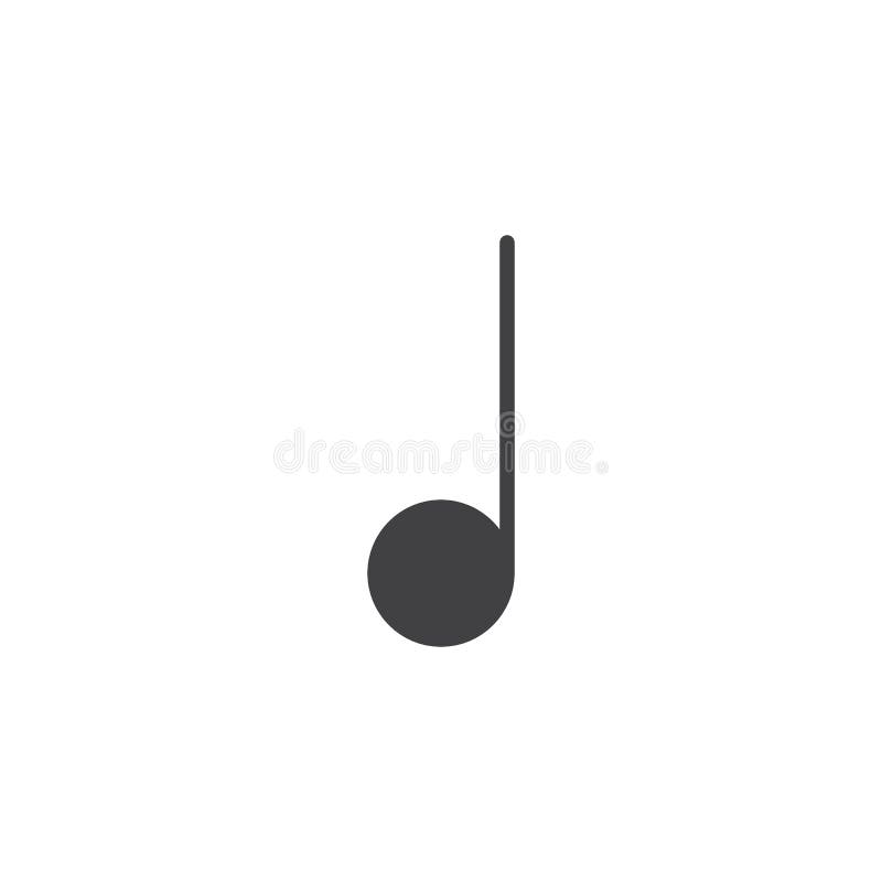 Half Music Note Icon Vector Stock Vector - Illustration of quaver ...