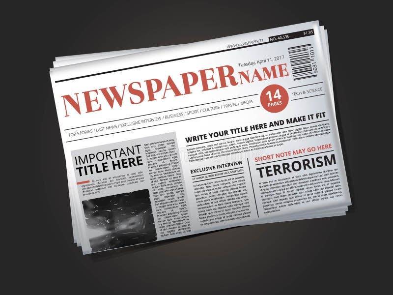 Newspaper Headline Template Stock Illustrations – 3,856 Newspaper ...