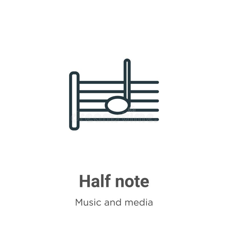Half Note Outline Vector Icon. Thin Line Black Half Note Icon, Flat ...