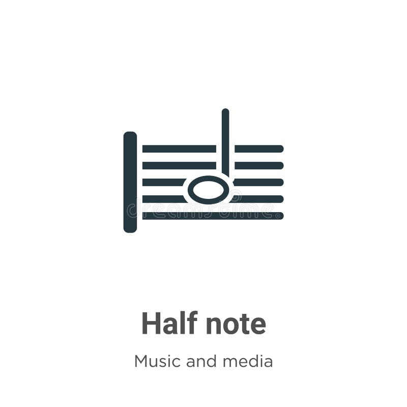 Half Note Vector Icon on White Background. Flat Vector Half Note Icon ...