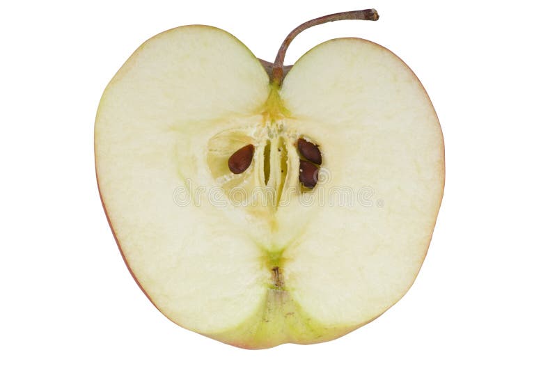Half of One Apple with Seeds on a White Background Stock Photo - Image ...