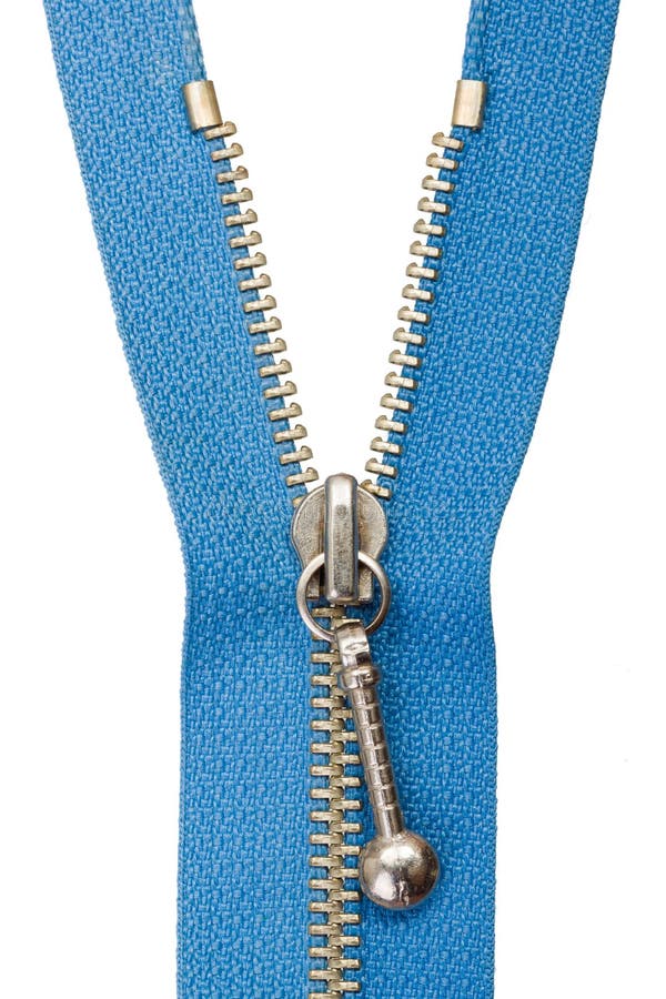 Half open blue zipper stock image. Image of zipper, blue - 51498759