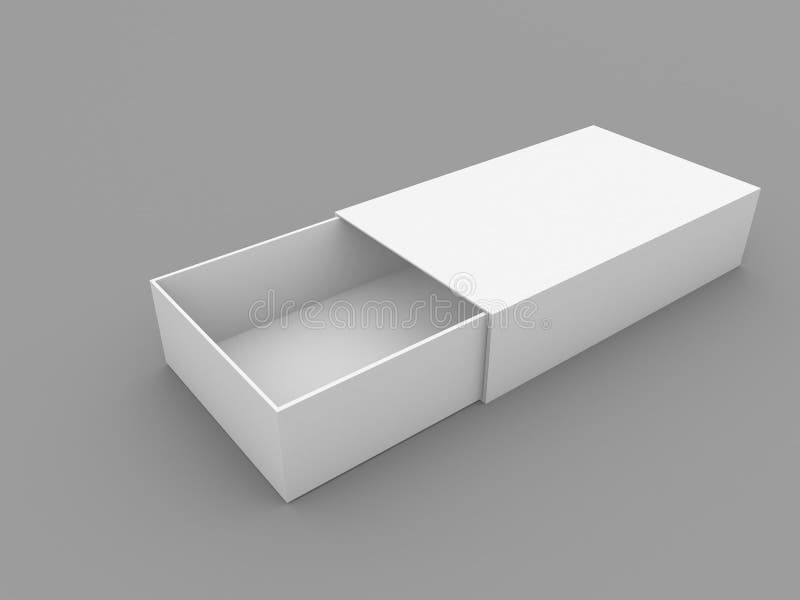 Half Open Box Mock Up on Gray Background. Stock Illustration ...