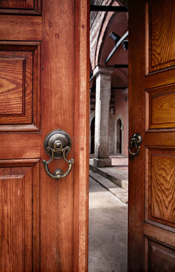 Half open doors stock photo. Image of design, door, peek - 49743064