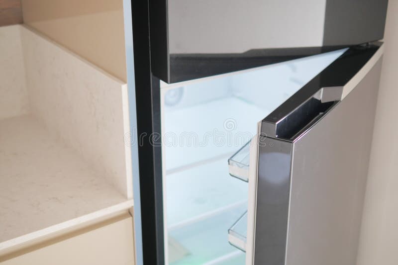 Half Open Fridge with Food and Vegetables , Stock Image - Image of ...