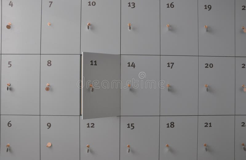 Open Locker with Keys in the Door. There are Red Eyes Inside Stock ...