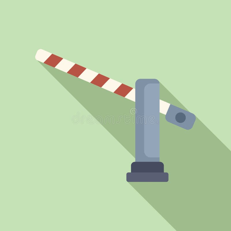 Half Open Railway Crossing Barrier Icon Flat Vector. Object Control ...