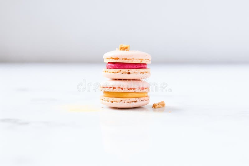 Half-open Raspberry Macaron Revealing Jam Center Stock Illustration ...