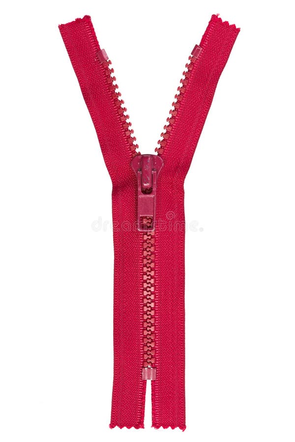 Half open red zipper stock image. Image of clothing, locking - 51499753
