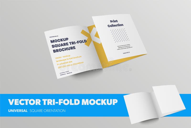 Half-open Vector Tri-fold Template, Front View, Standard Business ...