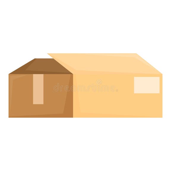 Half Opened Cardboard Box with Package Inside Stock Illustration ...