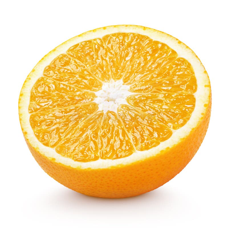 Half Orange Citrus Fruit Isolated on White Stock Image - Image of ...