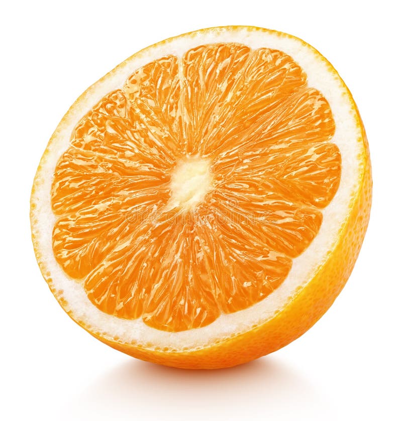 Half Orange Citrus Fruit Isolated on White Stock Image - Image of ...
