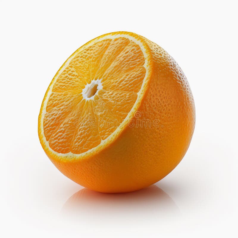 Half Orange Close-up on White Background Stock Illustration ...