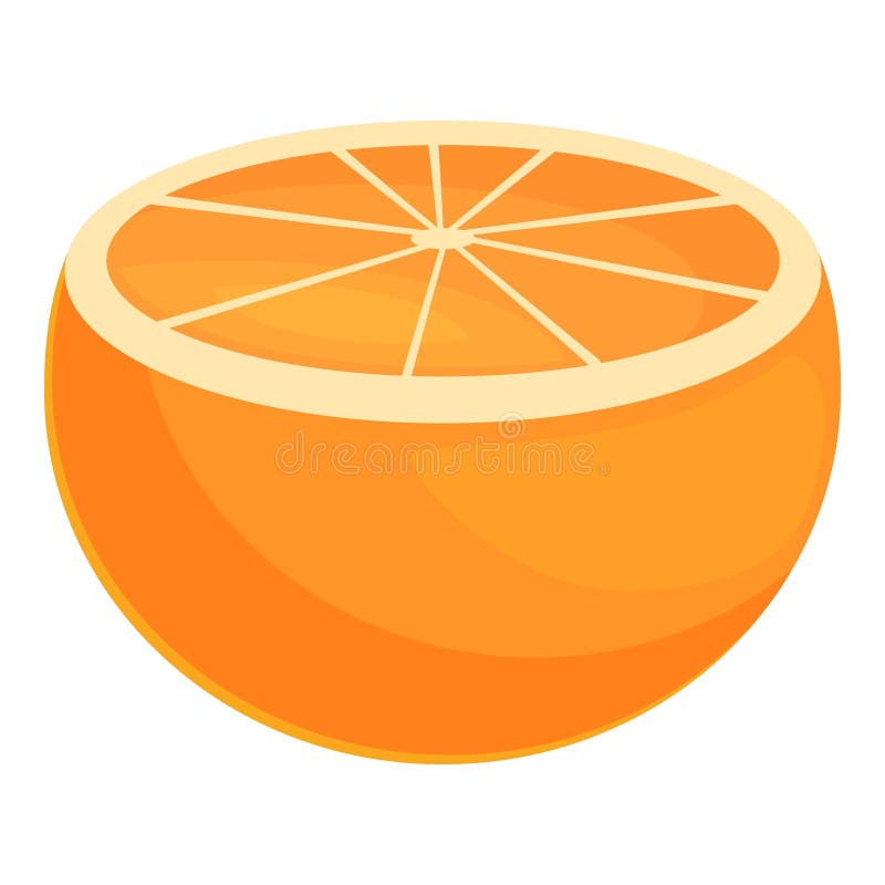 Half Orange Fruit Icon Cartoon Vector. Fresh Product Stock Vector ...